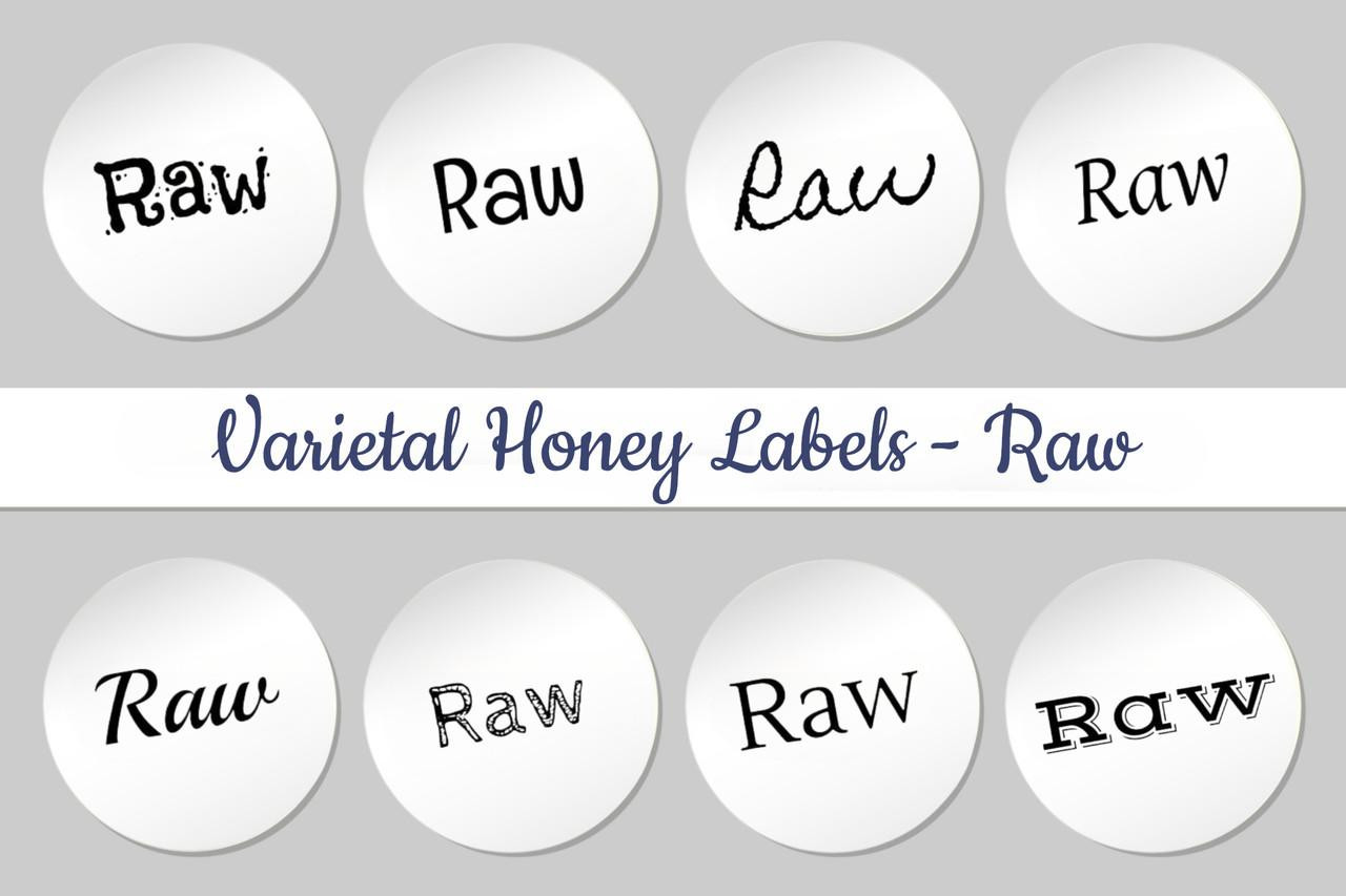 Raw Honey Varietal Jar Lid Labels Free Shipping | Lappe's Bee Supply