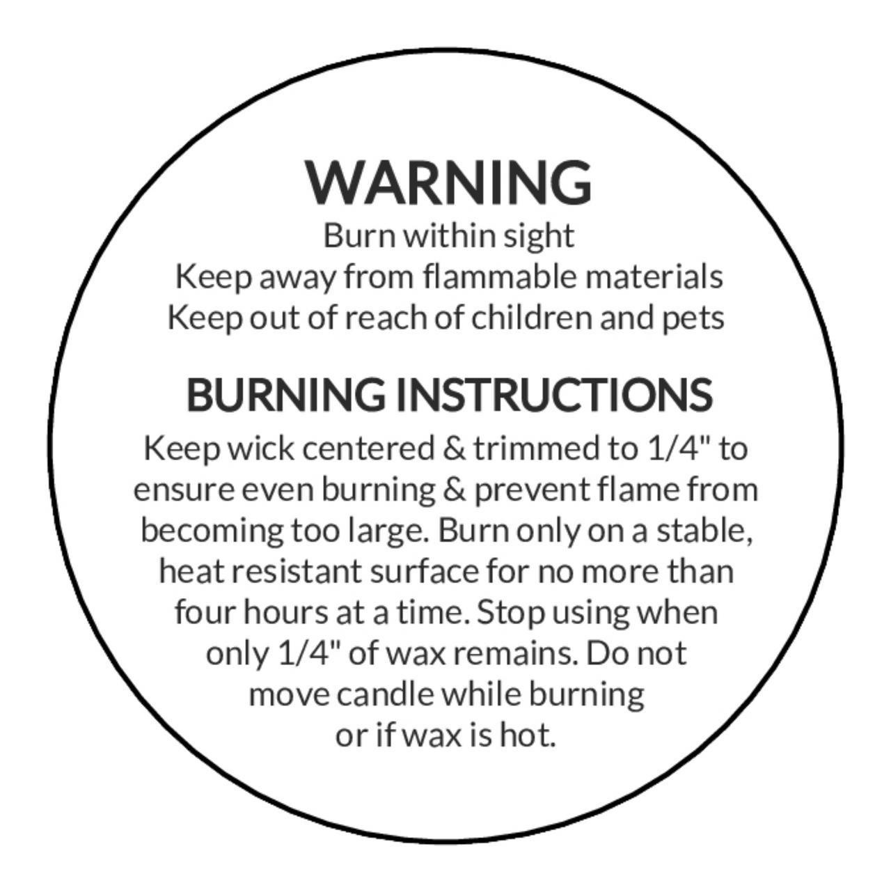 2.5" Candle Warning Labels - 12 Count | Lappe's Bee Supply
