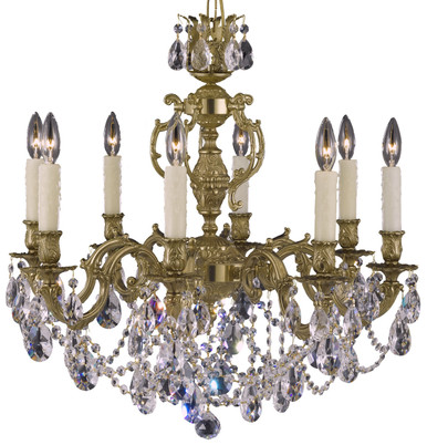 Rosetta Eight Light Chandelier in Antique White Glossy