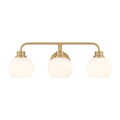 Three Light Bathroom Vanity in Natural Brass