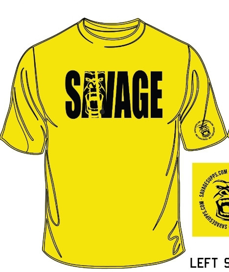 SAVAGE T-SHIRT YELLOW WITH BLACK LOGO