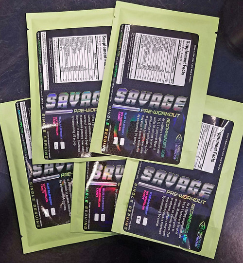 5 pack assorted flavors savage pre workout