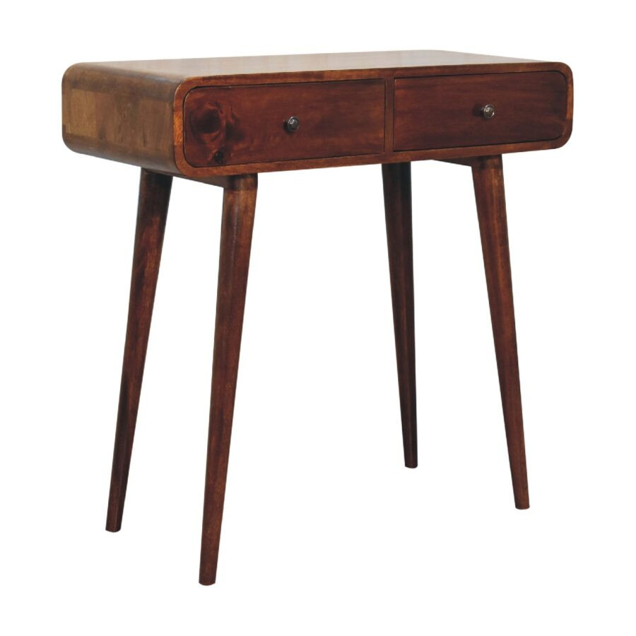 Chestnut Curved Console Table - Allied Home & Garden