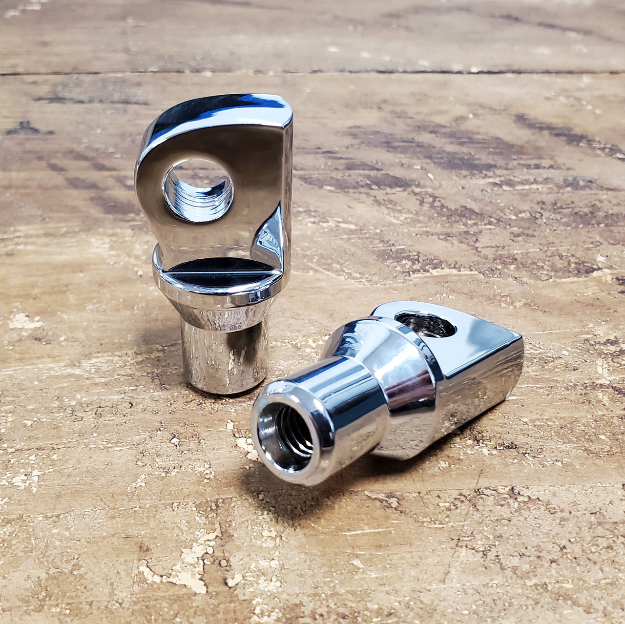 CHROME Harley Style Male Clevis Style Footpeg Mounts/Adapters PAIR with ...