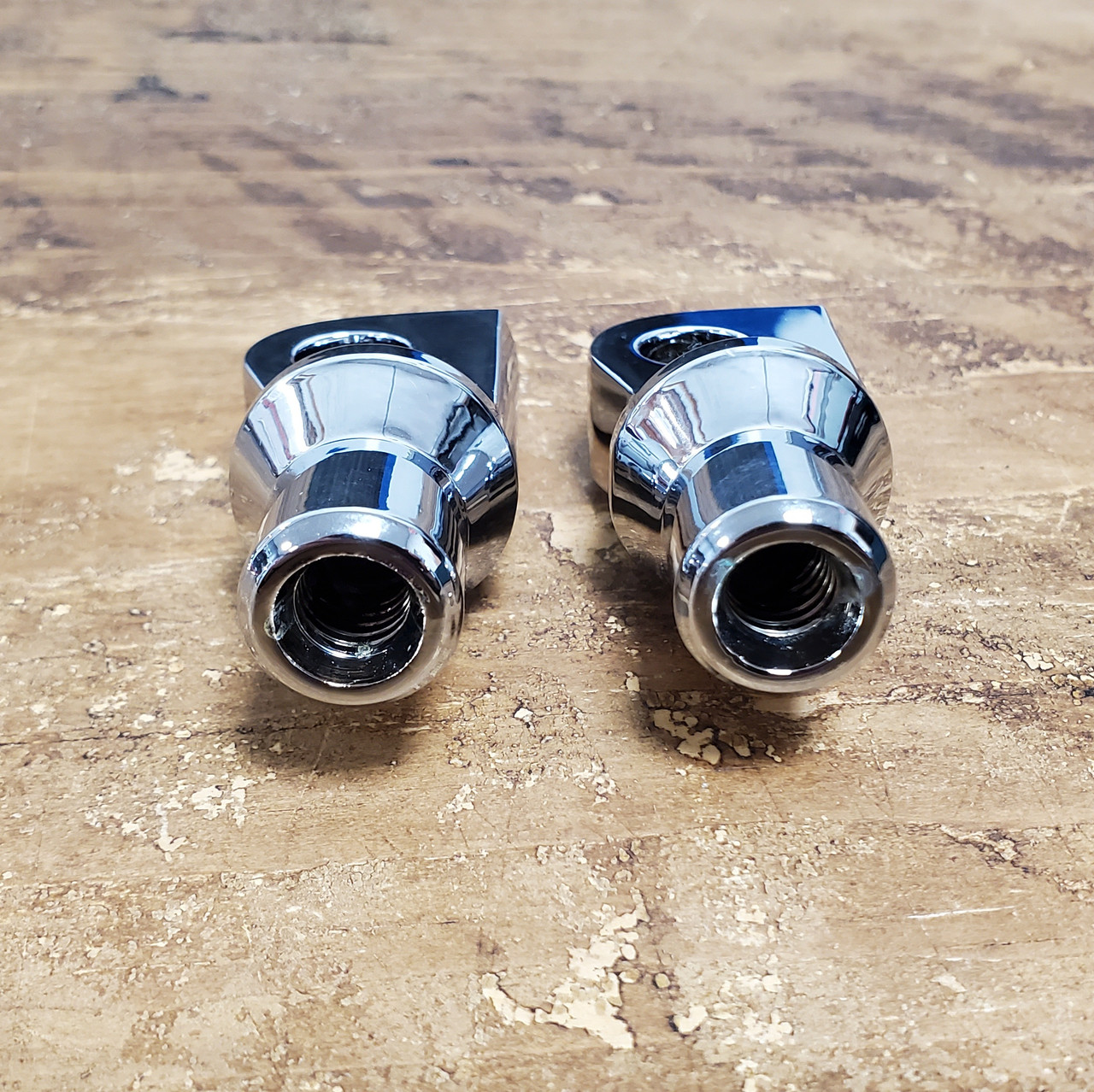 CHROME Harley Style Male Clevis Style Footpeg Mounts/Adapters PAIR with ...