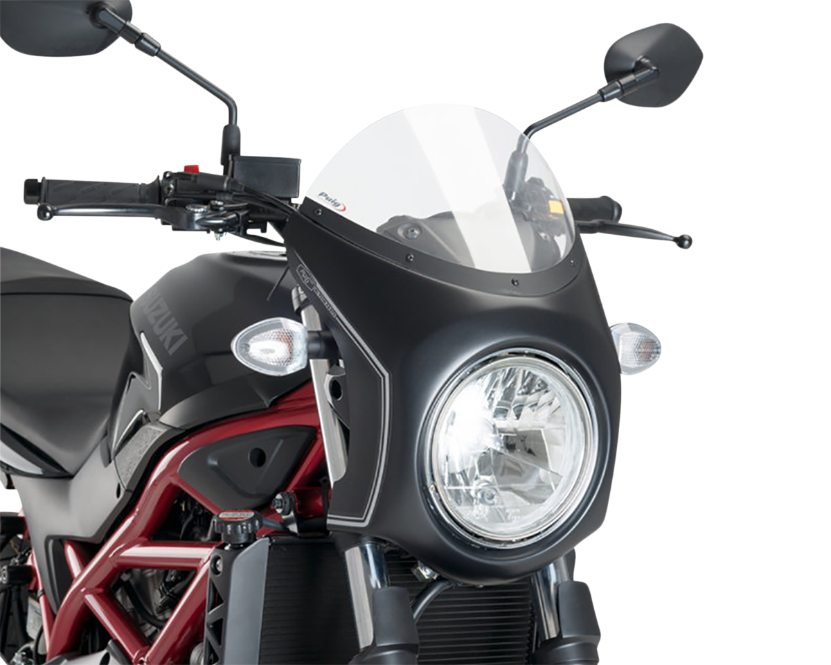 PUIG HI-TECH PARTS Semi-Fairing - Black - Clear Screen 3169W - Billet ...