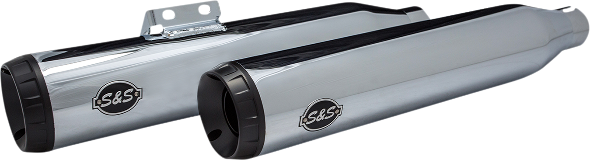 S&S CYCLE Grand National Slip-On Mufflers - Chrome 550-0755B - Billet ...
