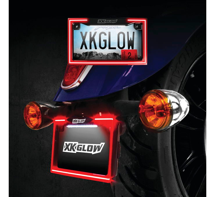Motorcycle LED License Plate Frame | Light Up License Plate Frame