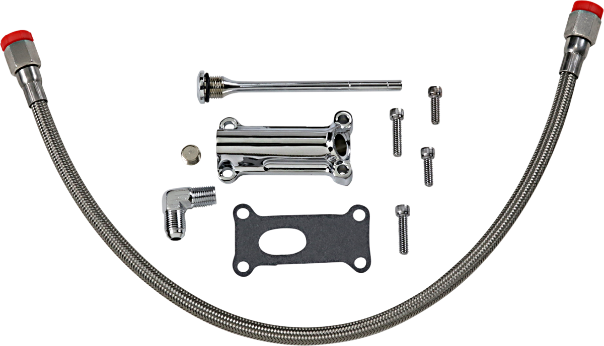 DRAG SPECIALTIES Engine Oil Spout Kit - Chrome 323057 - Billet Proof ...
