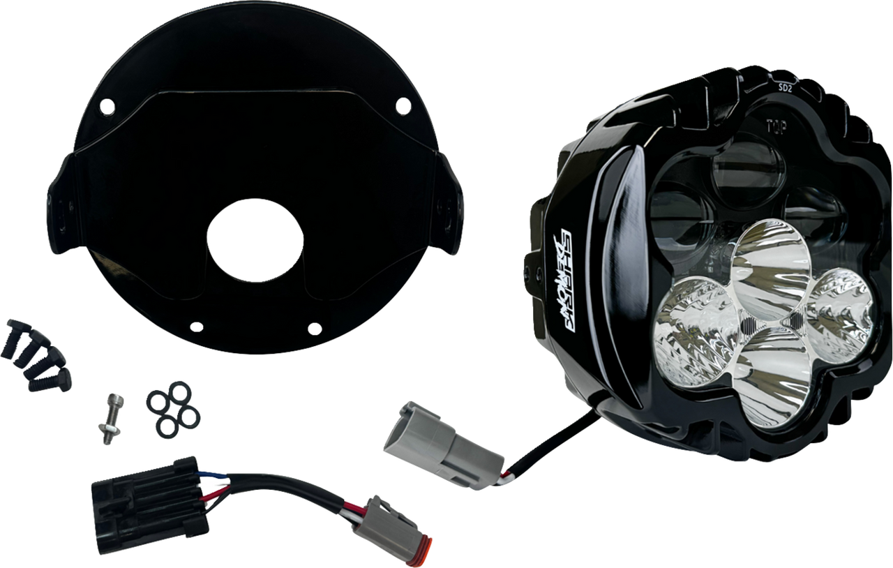 CUSTOM DYNAMICS Shark Demon 2 LED Headlight for the Harley-Davidson Low ...