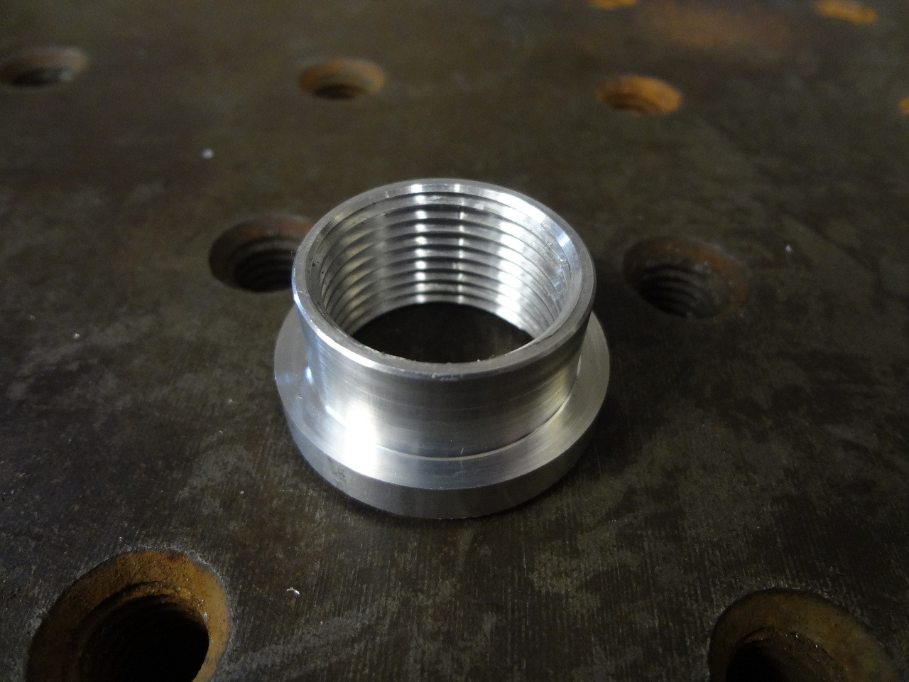 3/4" NPT, Female, Flanged Aluminum Bung - "Tophat" Style - Billet Proof ...
