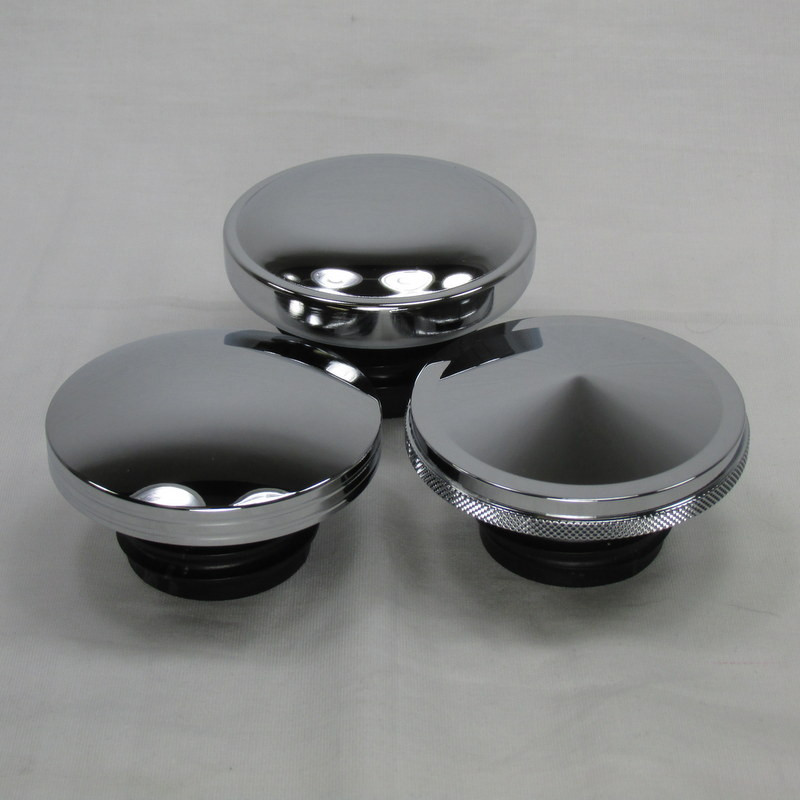 "Domed" Vented Gas Cap - Chrome Aluminum, Fits 1982 and Later Harley ...