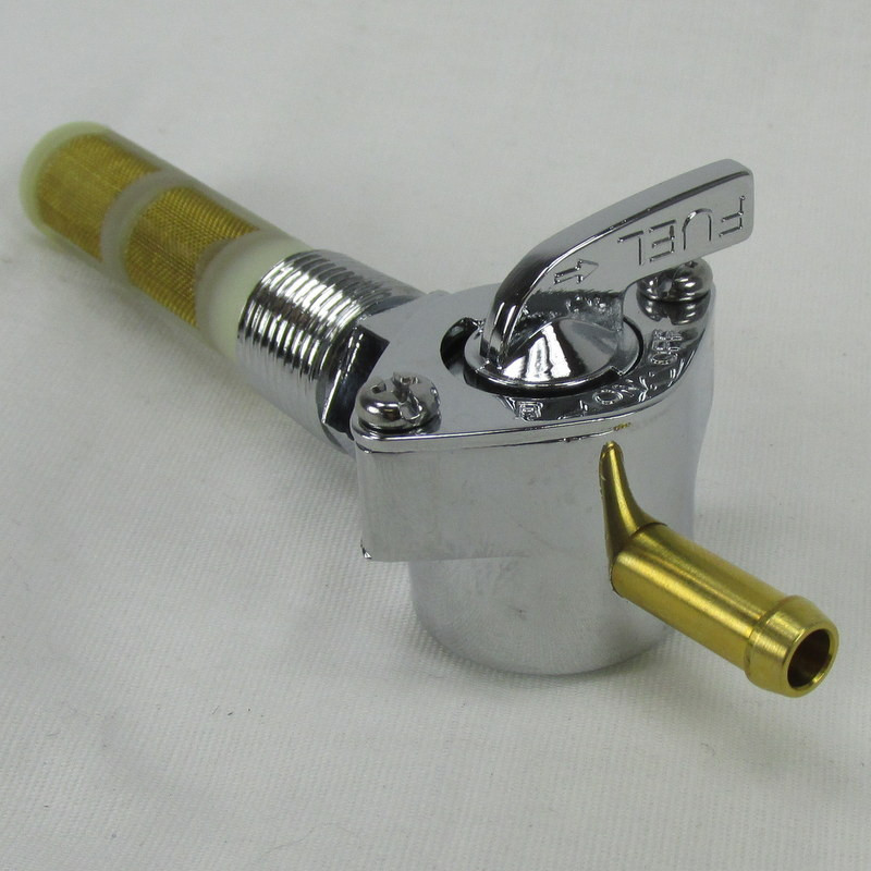 3/8” NPT Filtered Petcock with Straight Elbow Shut Off Valve - Chrome ...
