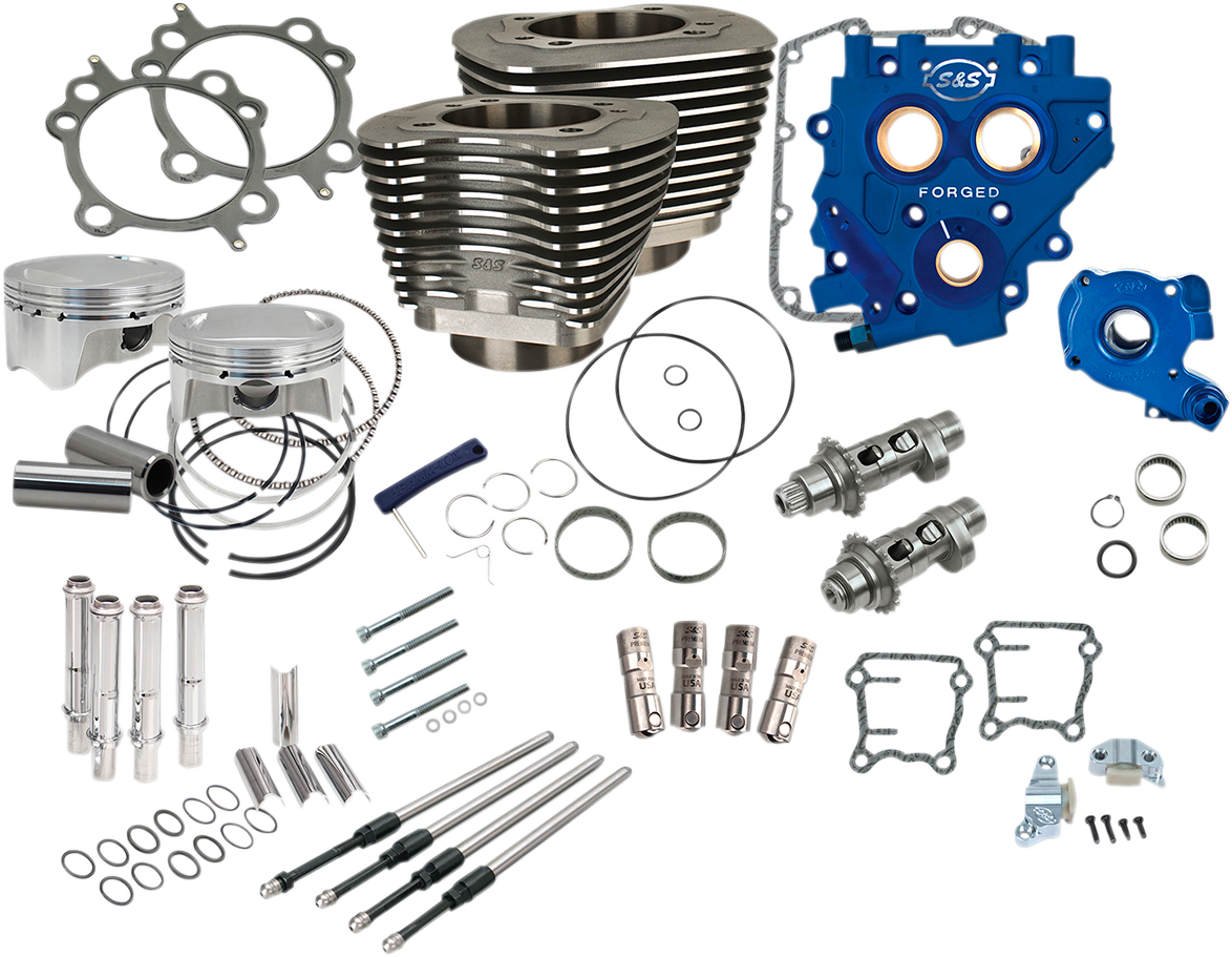S&S Cycle Black 110" Power Package w/CHAIN Drive Cams: 2007-2017 Harley ...