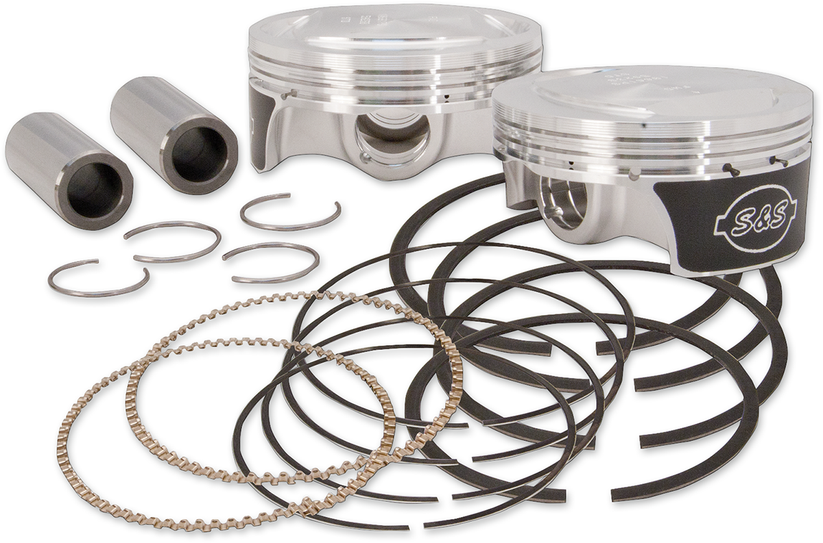 S&S Cycle® Aluminum Piston Kit, with Pistons, Rings, Wrist Pins and ...