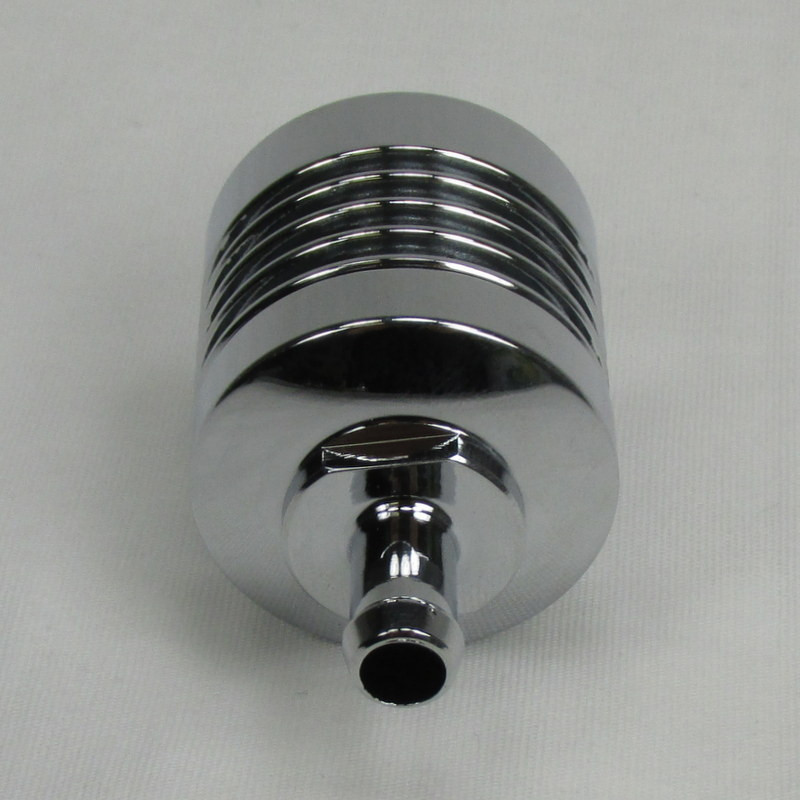 Hi-Flow Fuel Filter with Removable Mesh Screen - Chrome Billet Aluminum ...