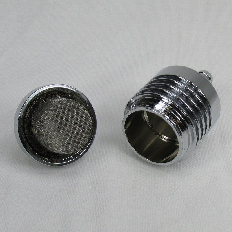 Hi-Flow Fuel Filter with Removable Mesh Screen - Chrome Billet Aluminum ...