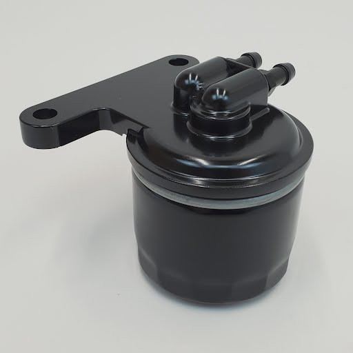 Satin Black Universal Remote Oil Filter Relocation Kit with Custom ...