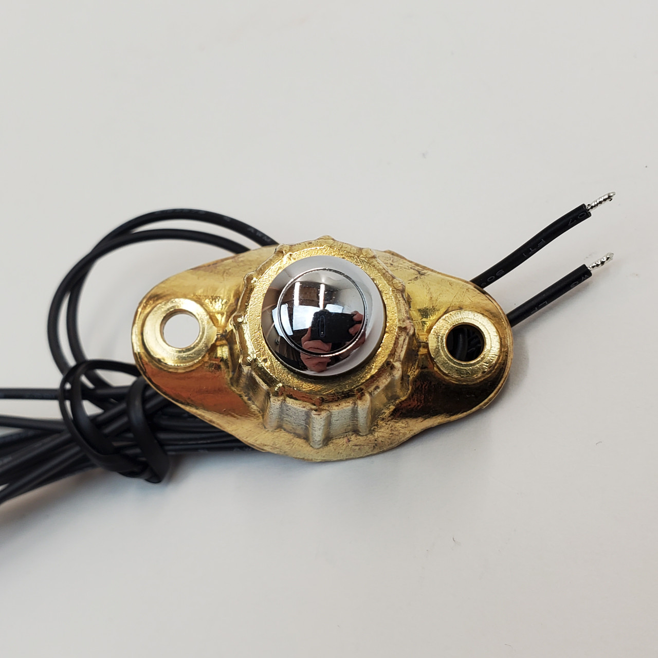 Polished Brass Old School Horn/Starter Button – Single Chrome Momentary ...