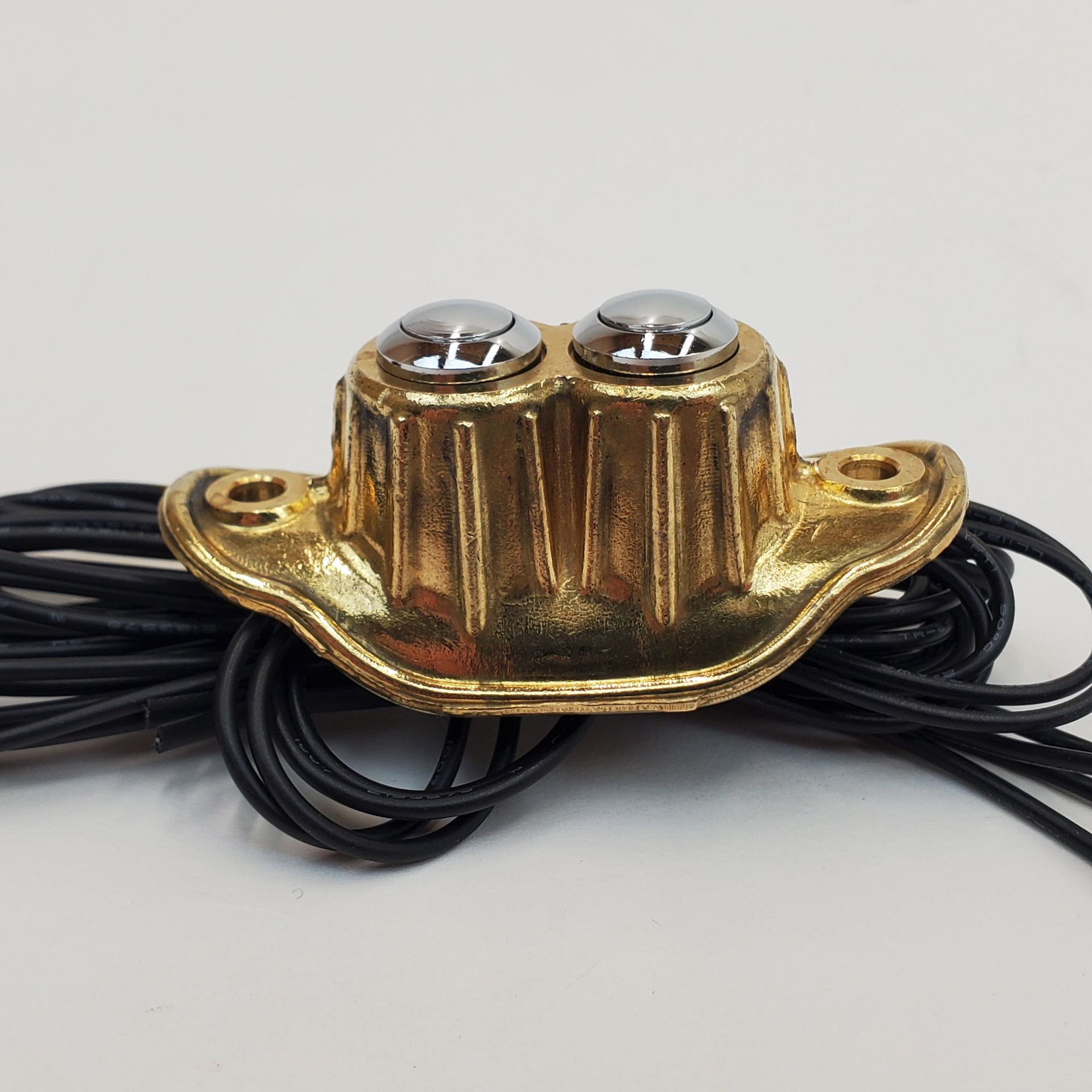 Polished Brass Old School Horn/Starter Buttons – Dual Chrome Momentary ...