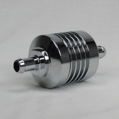 Hi-Flow Fuel Filter with Removable Mesh Screen - Chrome Billet Aluminum ...