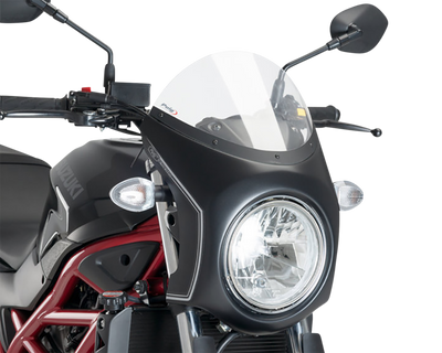 PUIG HI-TECH PARTS Semi-Fairing - Black - Black Screen 3169N - Billet ...