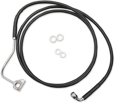DRAG SPECIALTIES Brake Line - Front - Black - +8" 615220-8BLK - Billet ...
