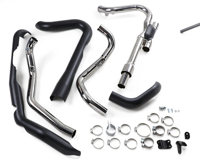 COBRA Dual Bungs Pro Chamber Headpipes, Black. For Harley-Davidson M8 ...