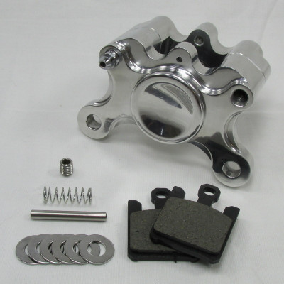 2-Piston Billet Aluminum Brake Caliper with Pads - Vintage Design ...