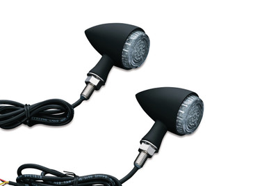 Kuryakyn® Matte Black Torpedo Run-Turn-Brake Signal Lights for ...