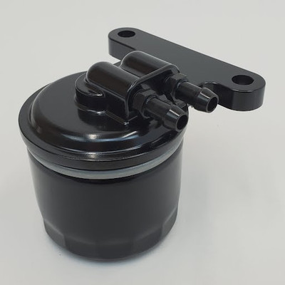 Satin Black Universal Remote Oil Filter Relocation Kit with Custom ...