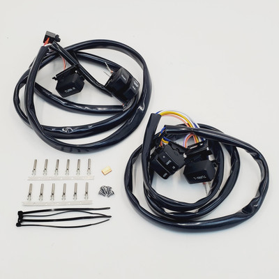 Handlebar Wiring Harness Kit with BLACK Switches for 1996-2006 Harley ...