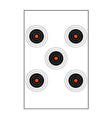 Law Enforcement Targets, Inc. 5 Bullseye Target with Orange Centers