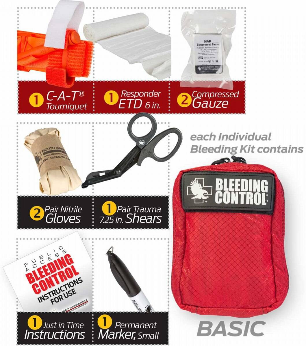 North American Rescue Public Access Bleeding Control Clear 8 Pack