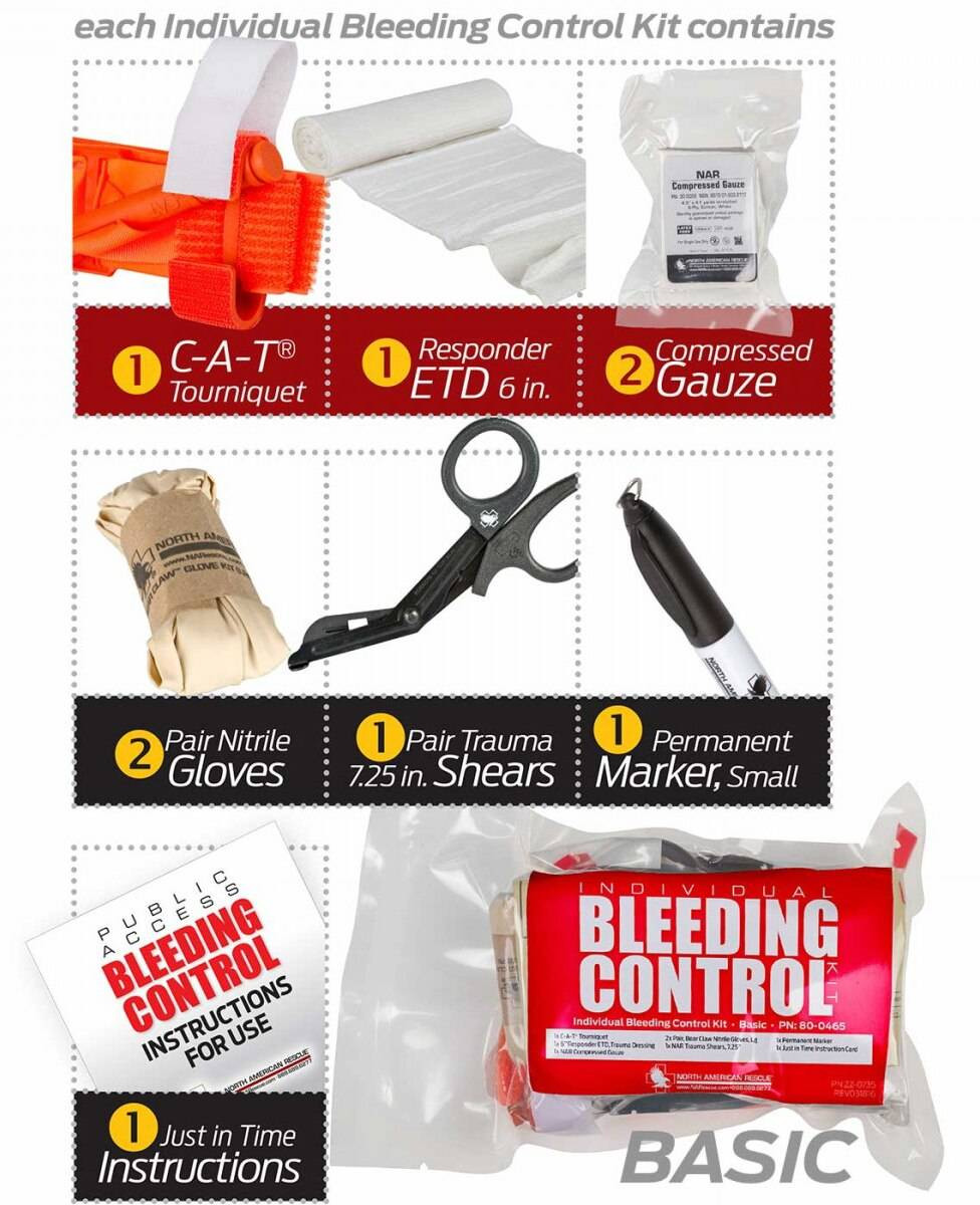 North American Rescue Public Access Bleeding Control 8-Pack Sealed