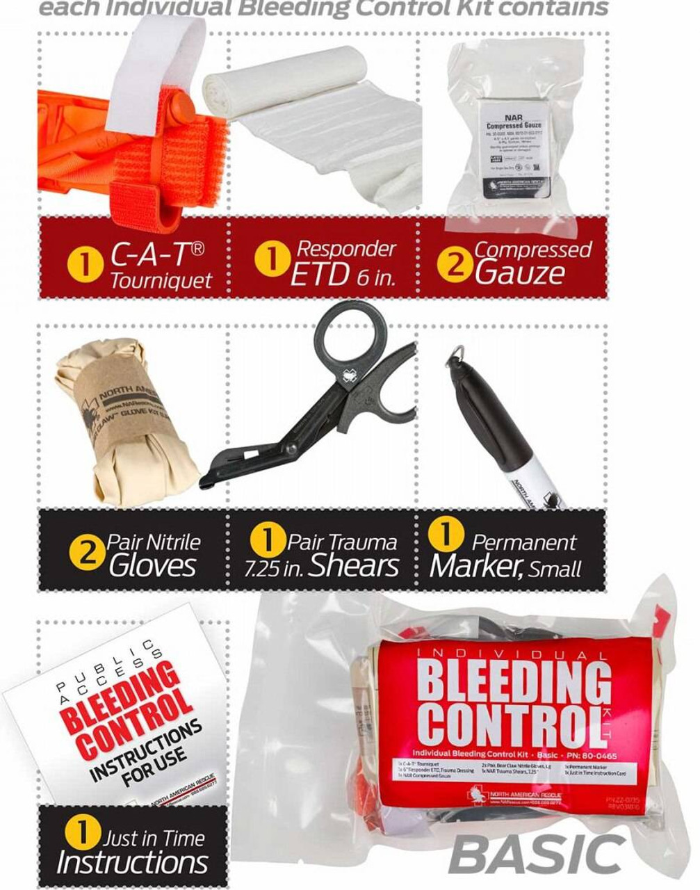 North American Rescue Public Individual Bleeding Control Kit