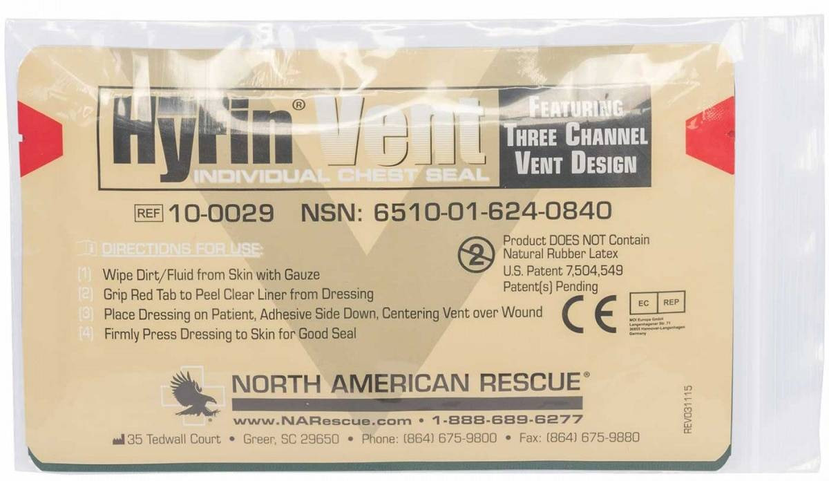 North American Rescue USMC HYFIN Chest Seal Combo Pack 85-1045
