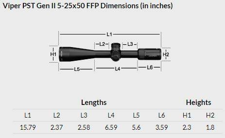 Vortex Viper PST Gen2 5-25x50 FFP EBR-7C MOA Riflescope