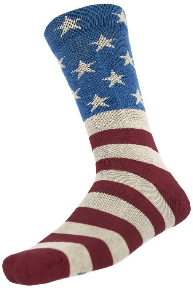 LA Police Gear Red White & Blue Flag Crew Sock