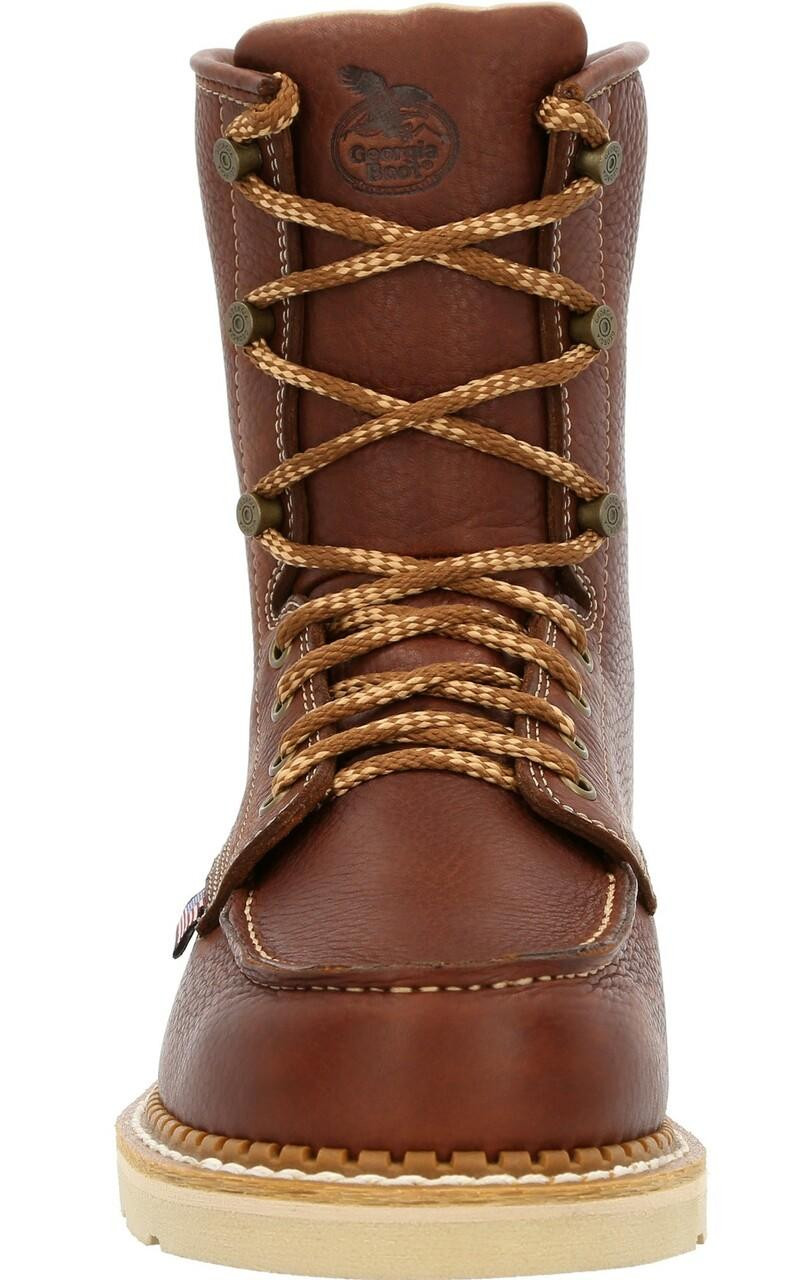 Georgia Boot USA Wedge 6" Brown Leather Moc Toe Boot