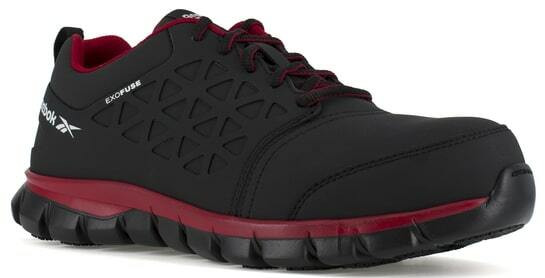 Reebok Men's Black and Red Sublite Cushion Composite Toe Work Shoe RB4058