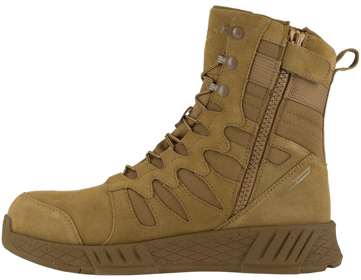 Reebok Men's 8" Floatride Energy Coyote Tactical Boot with Side Zipper ...