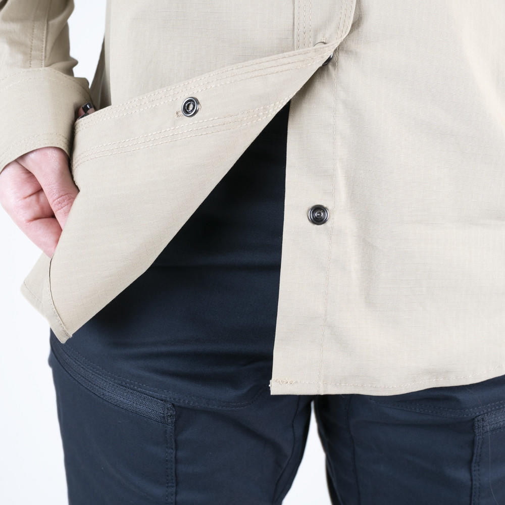 LAPG Women's Battle Rattle Stretch Button Up Long Sleeve Shirt