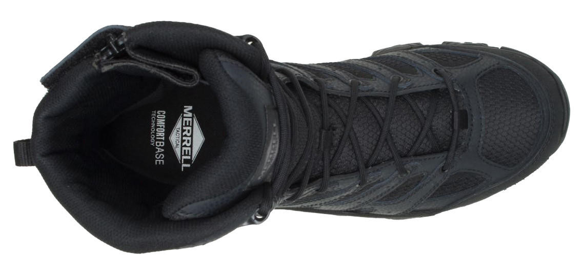 Merrell Men's Black MOAB 3 8" Tactical Zip ComfortBase Waterproof Boot