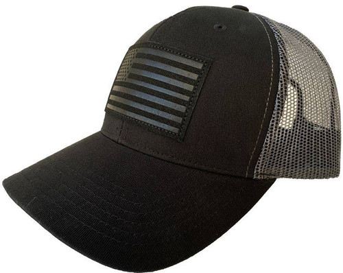 LA Police Gear Subdued Leather Flag Patch Hat