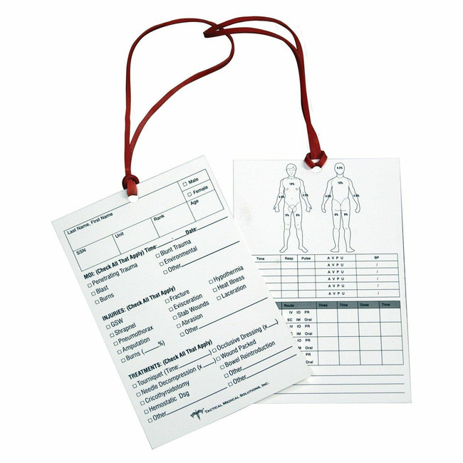 Tactical Medical Solutions Combat Casualty Card