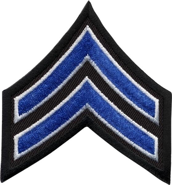 Hero's Pride Corporal Chevron Embroidered Patch - Royal/White/Black