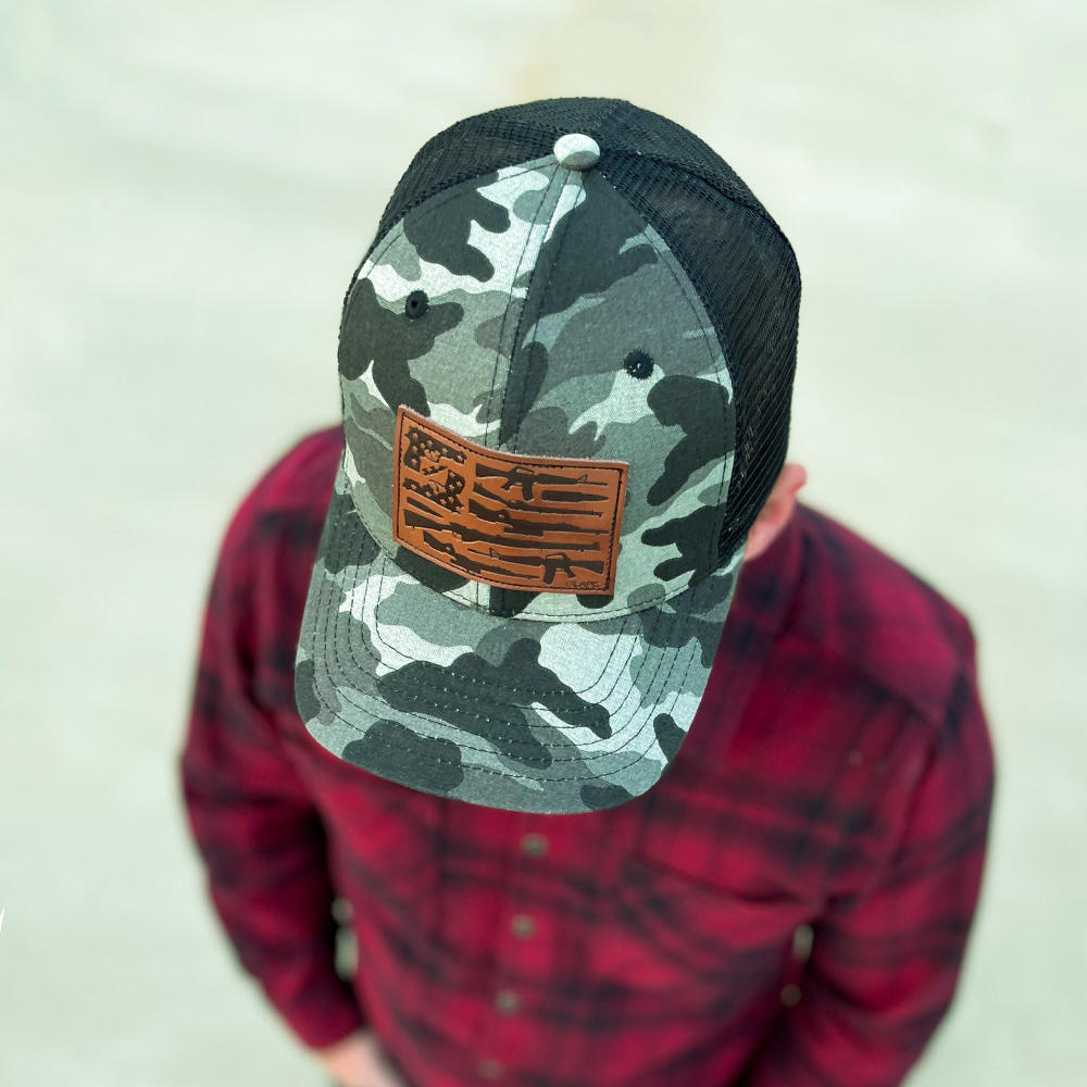 LAPG Men's Camo Gun Flag Hat