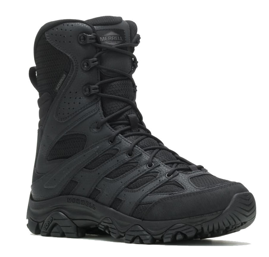 Merrell Men's Black MOAB 3 8" Tactical Zip ComfortBase Waterproof Boot