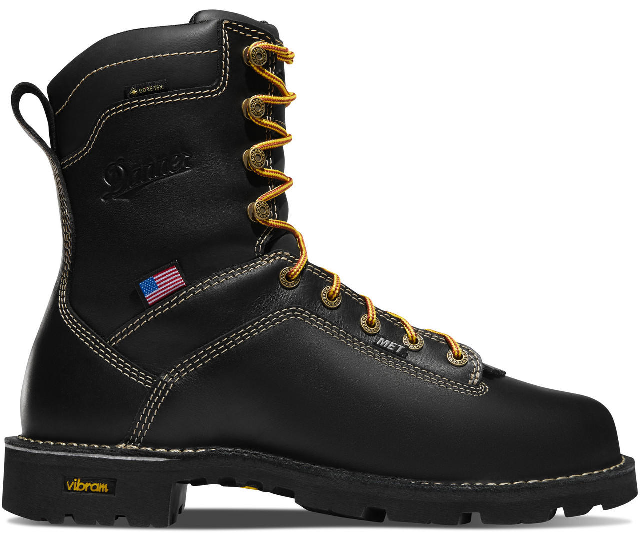 Danner Quarry USA 8" Black Alloy Toe MET Guard Work Boot 17310